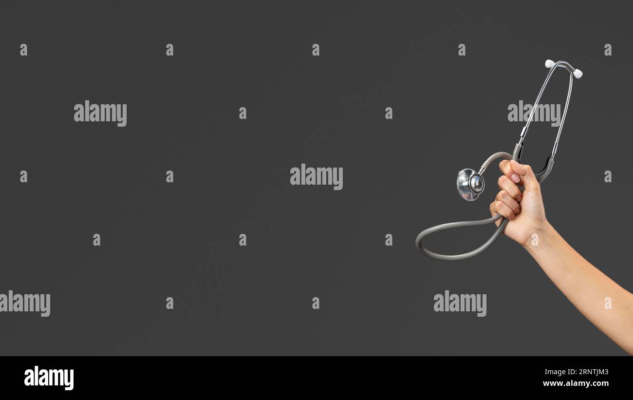 Close up hand with stethoscope Stock Photo - Alamy