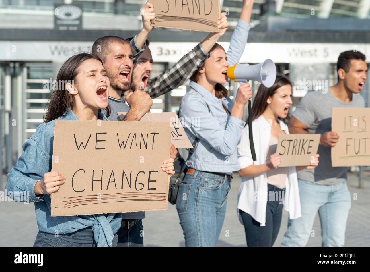 Angry activists hi-res stock photography and images - Alamy