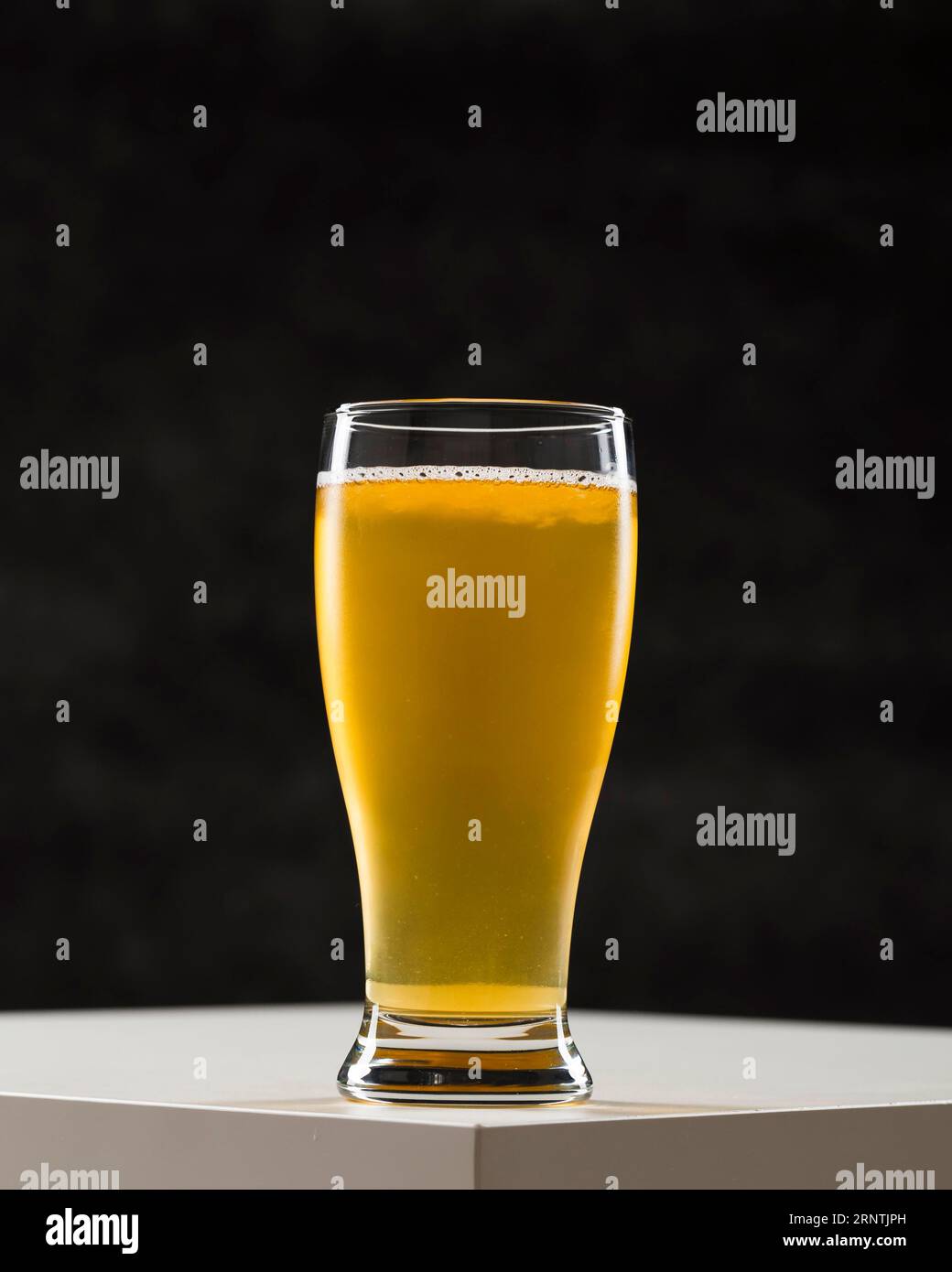 Glass with beer desk Stock Photo - Alamy
