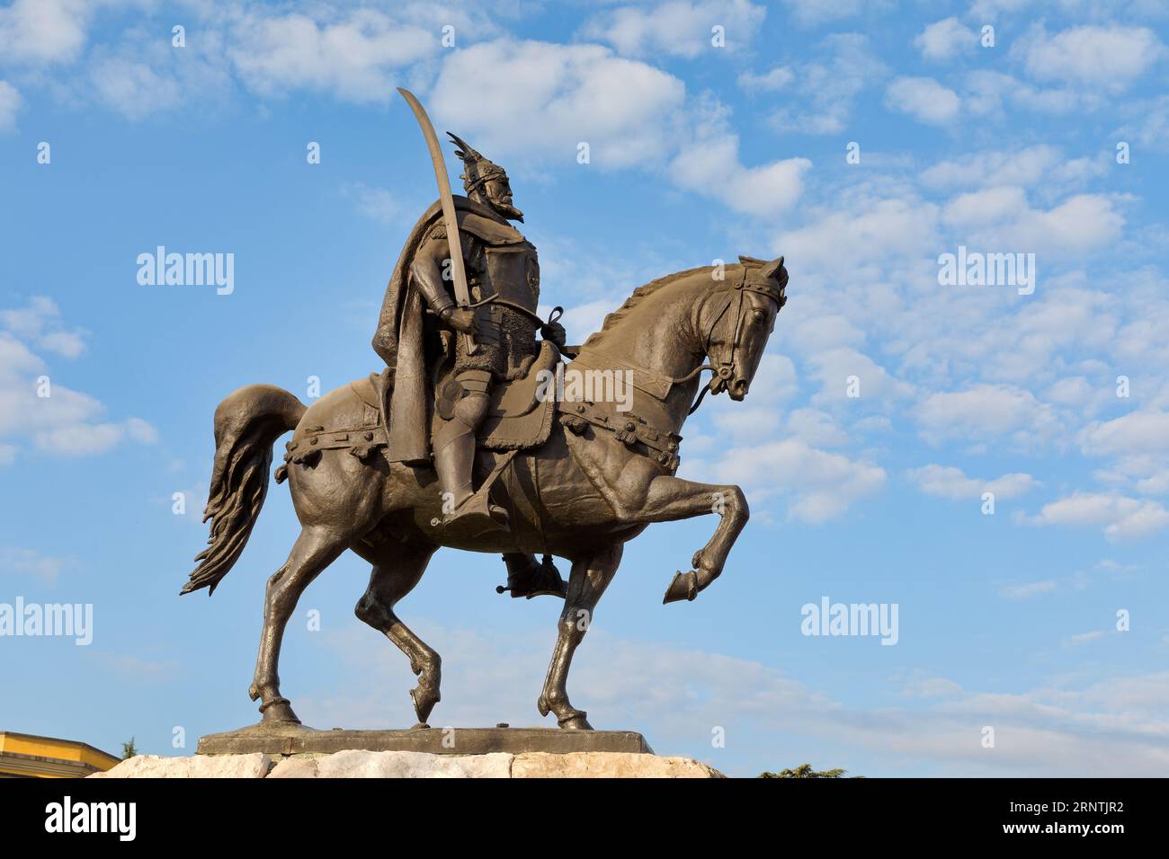 Skenderbeg Bronze Statue in Tirana's Central Square Stock Photo - Alamy