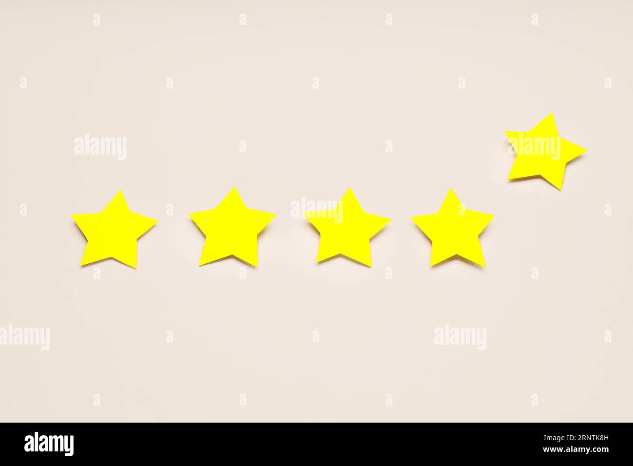 Five stars on light background. Customer experience concept Stock Photo ...