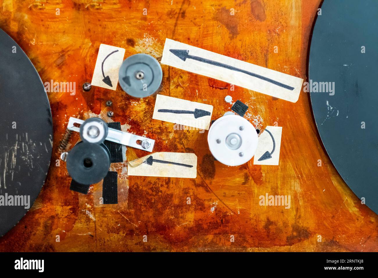 Arrows painted on a machine Stock Photo - Alamy