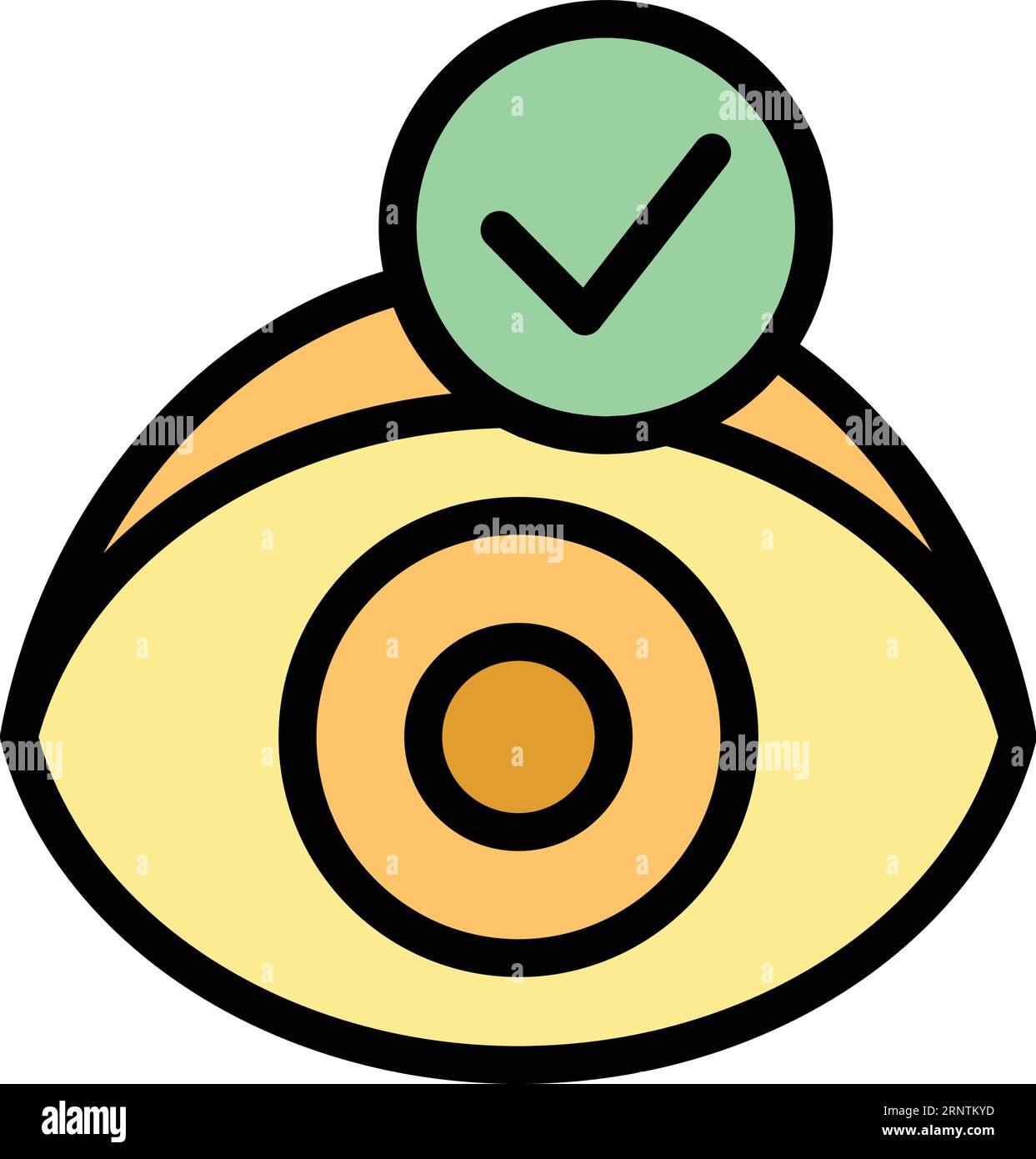 Good eye icon outline vector. Laser correction. Lens test color flat ...