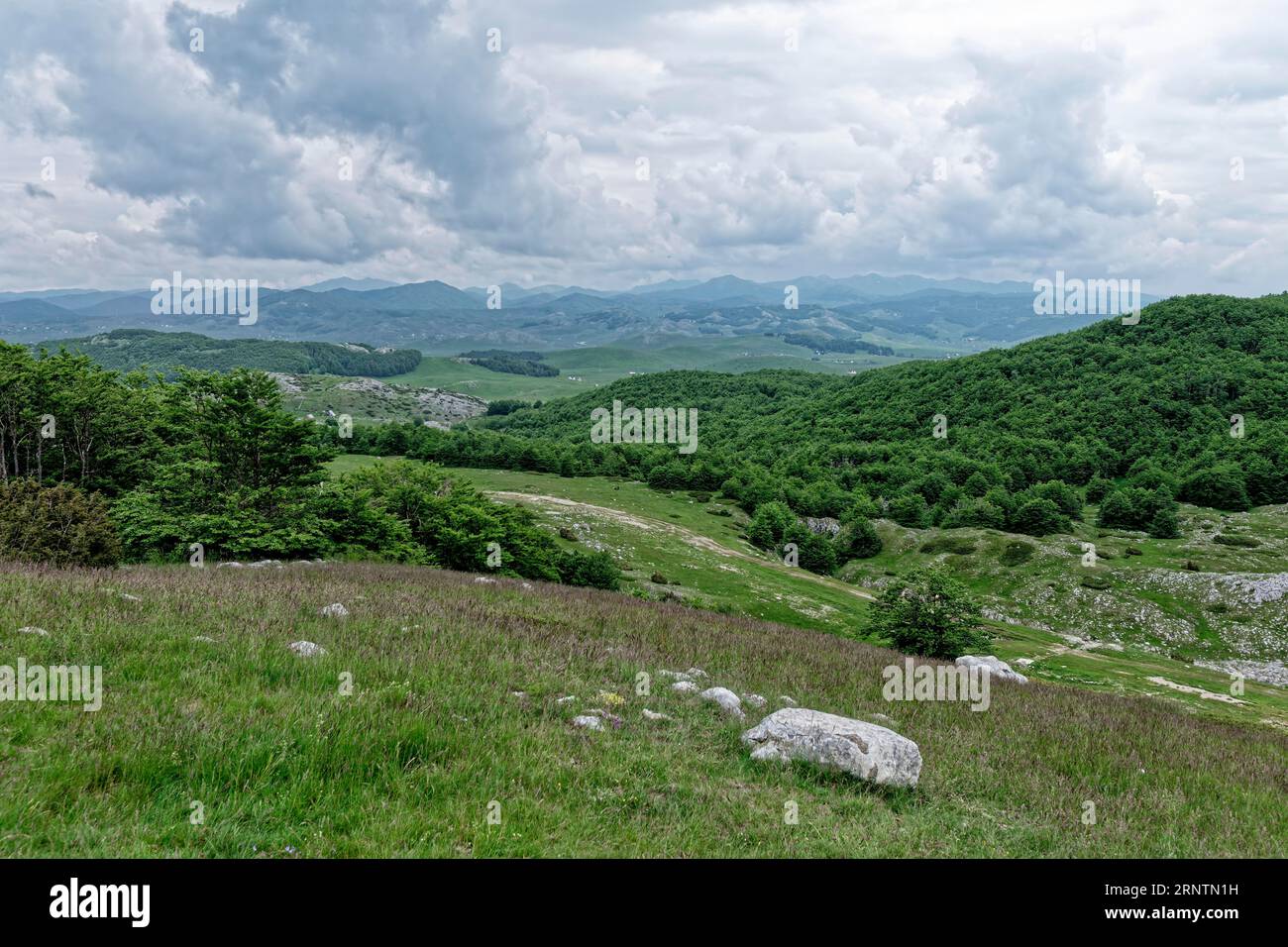 Mountain landscape around the Durmitor massif and the Dinarides ...