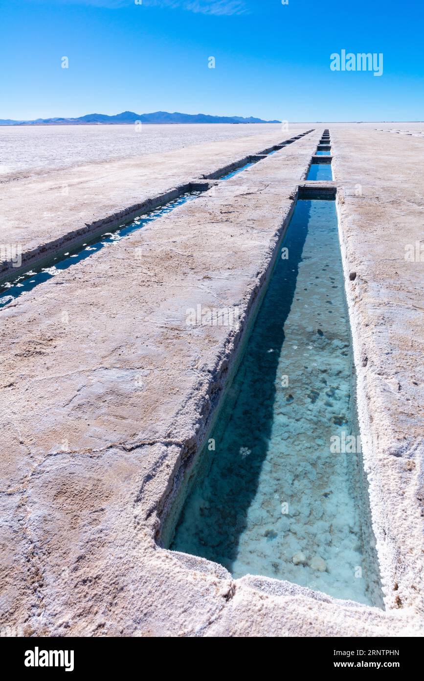 800 sq km salt desert Salinas Grandes, salt pan, salt mining, plain ...