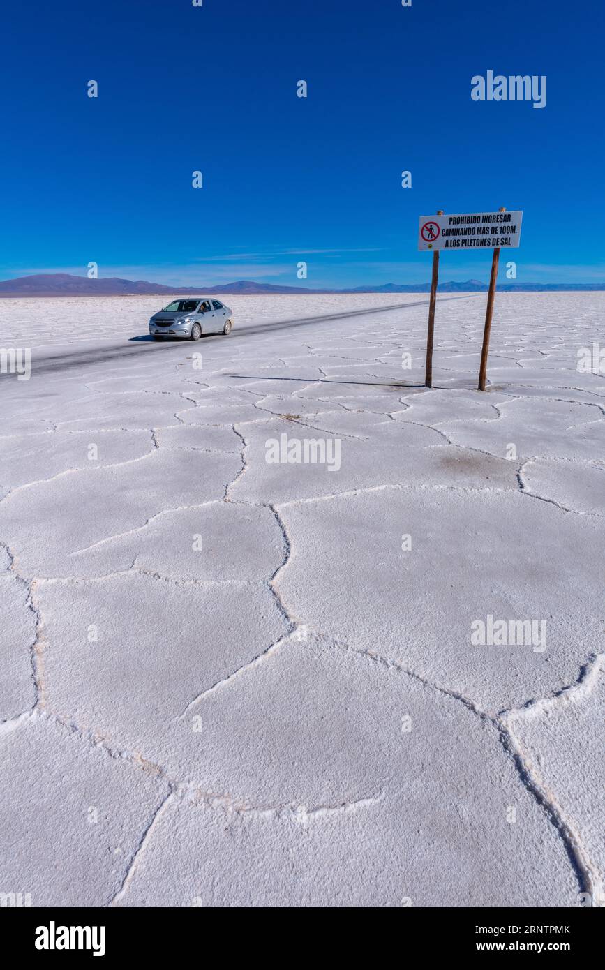 800 sq km salt desert Salinas Grandes, salt pan, mountains, plain ...