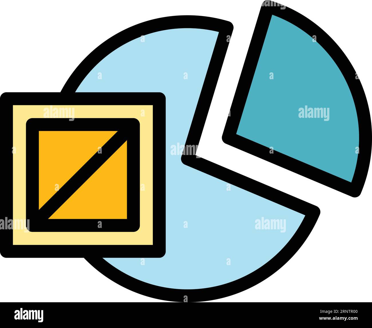 Pie chart icon outline vector. Traffic freight. Transport cargo color ...