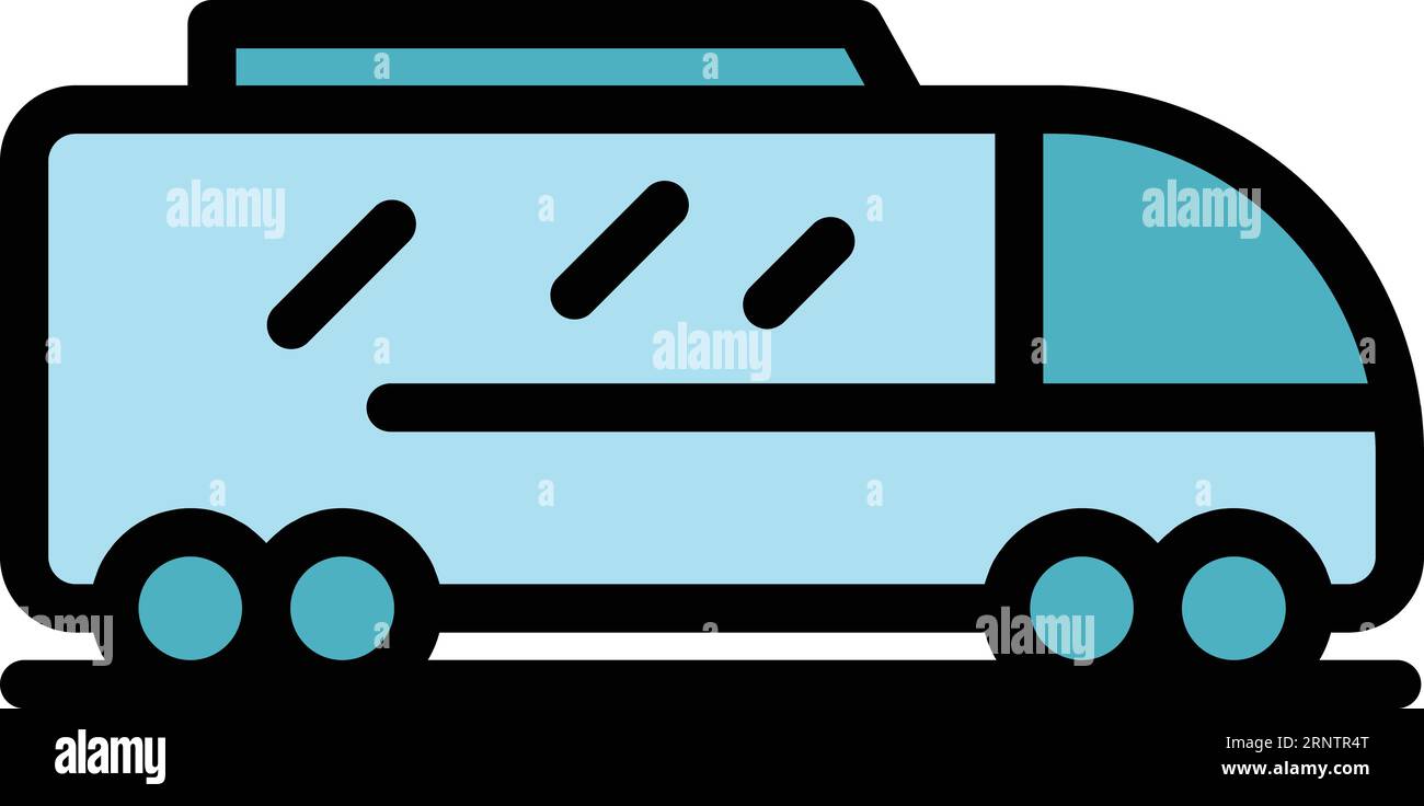 Truck bus delivery icon outline vector. Van service. Export traffic color flat Stock Vector ...