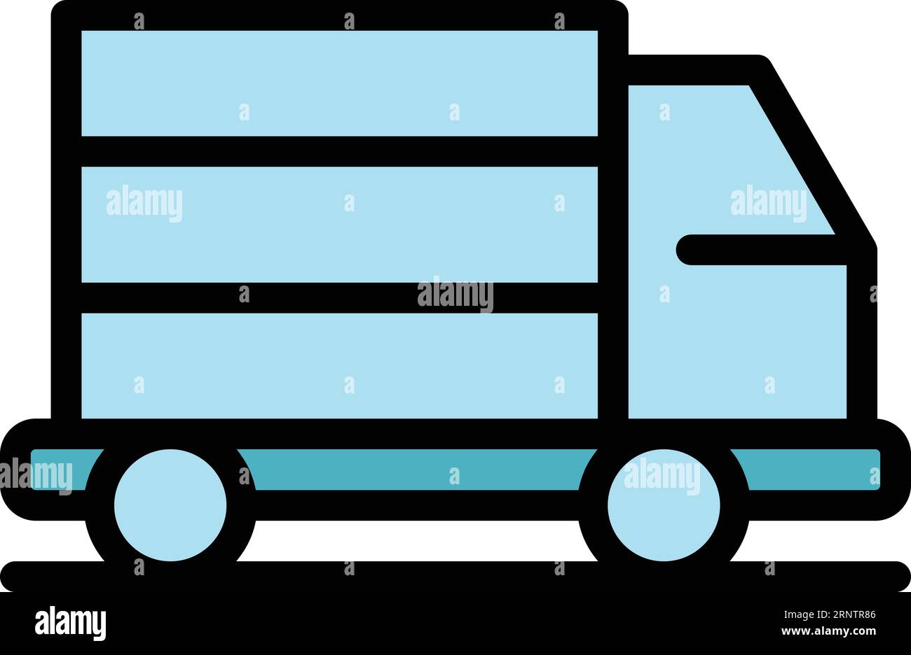 Van truck icon outline vector. Trailer service. Import car color flat Stock Vector Image & Art ...