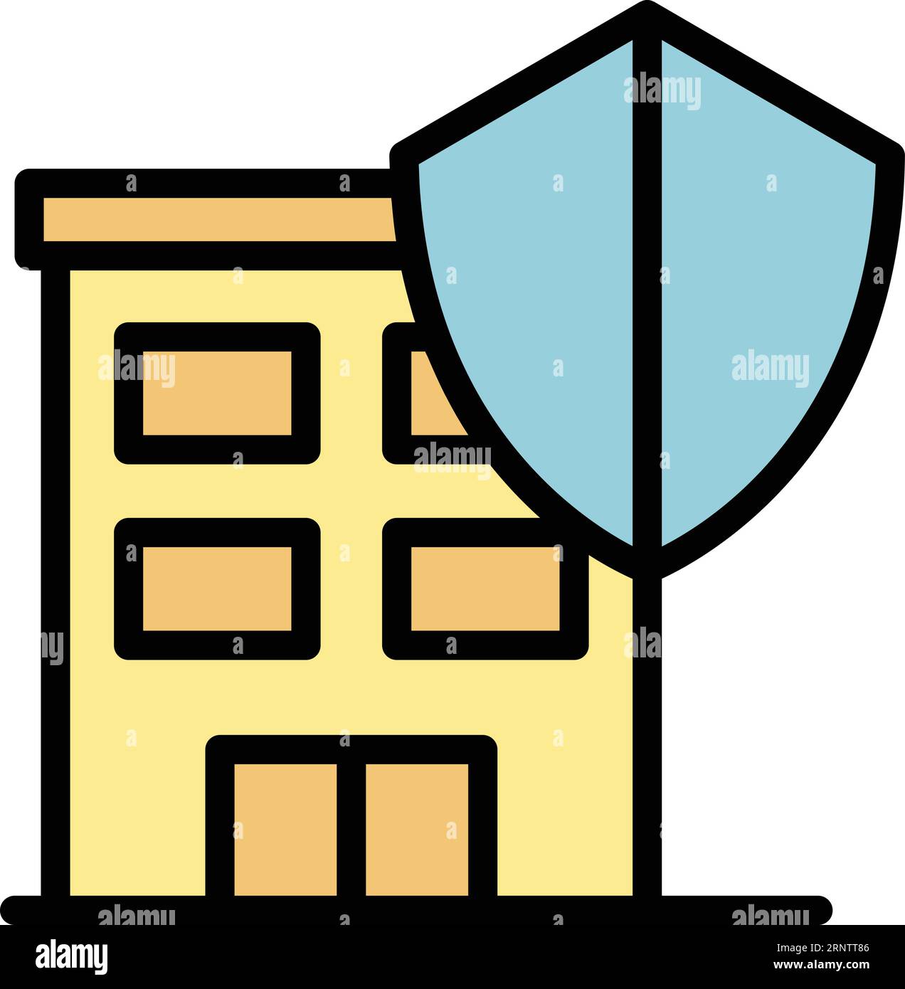 Secured house icon outline vector. Social service. Patient help color ...