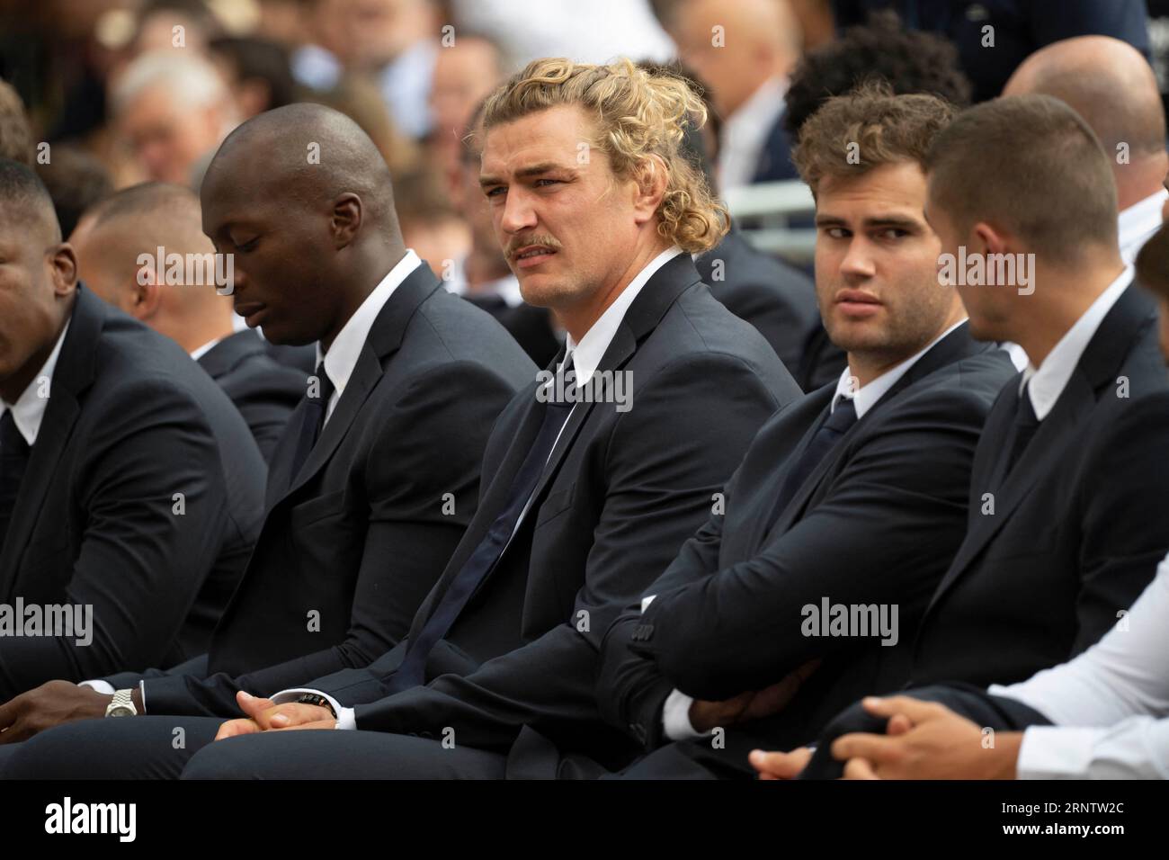 France's lock Bastien Chalureau attends a welcoming ceremony for the ...