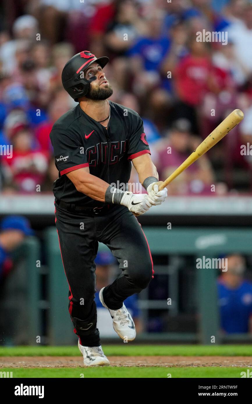 Cincinnati Reds' Nick Martini bats during the second game of a baseball ...