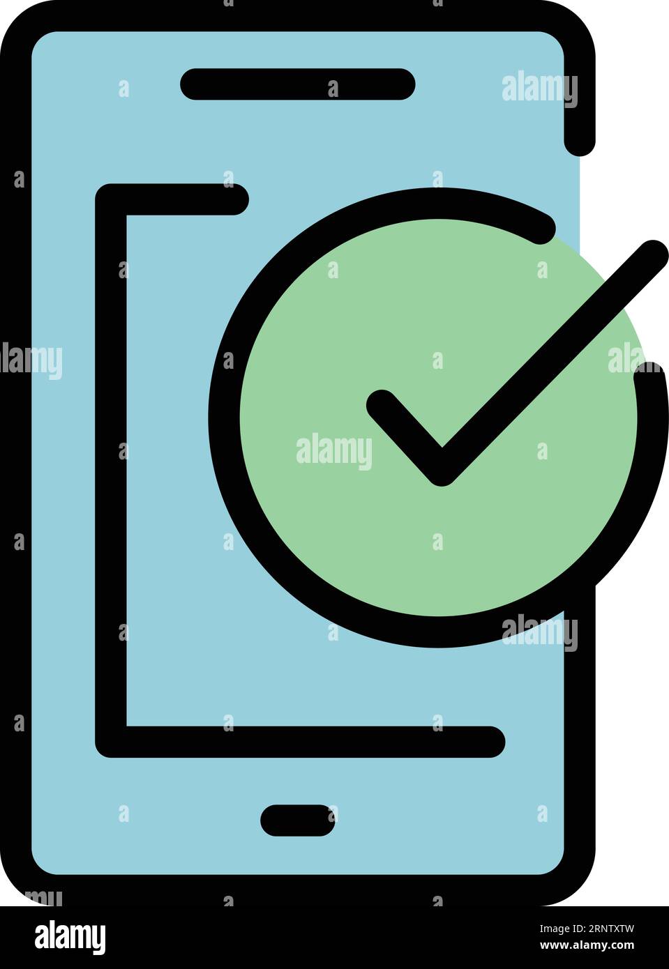 Secured smartphone icon outline vector. Guard police. Safety room color ...