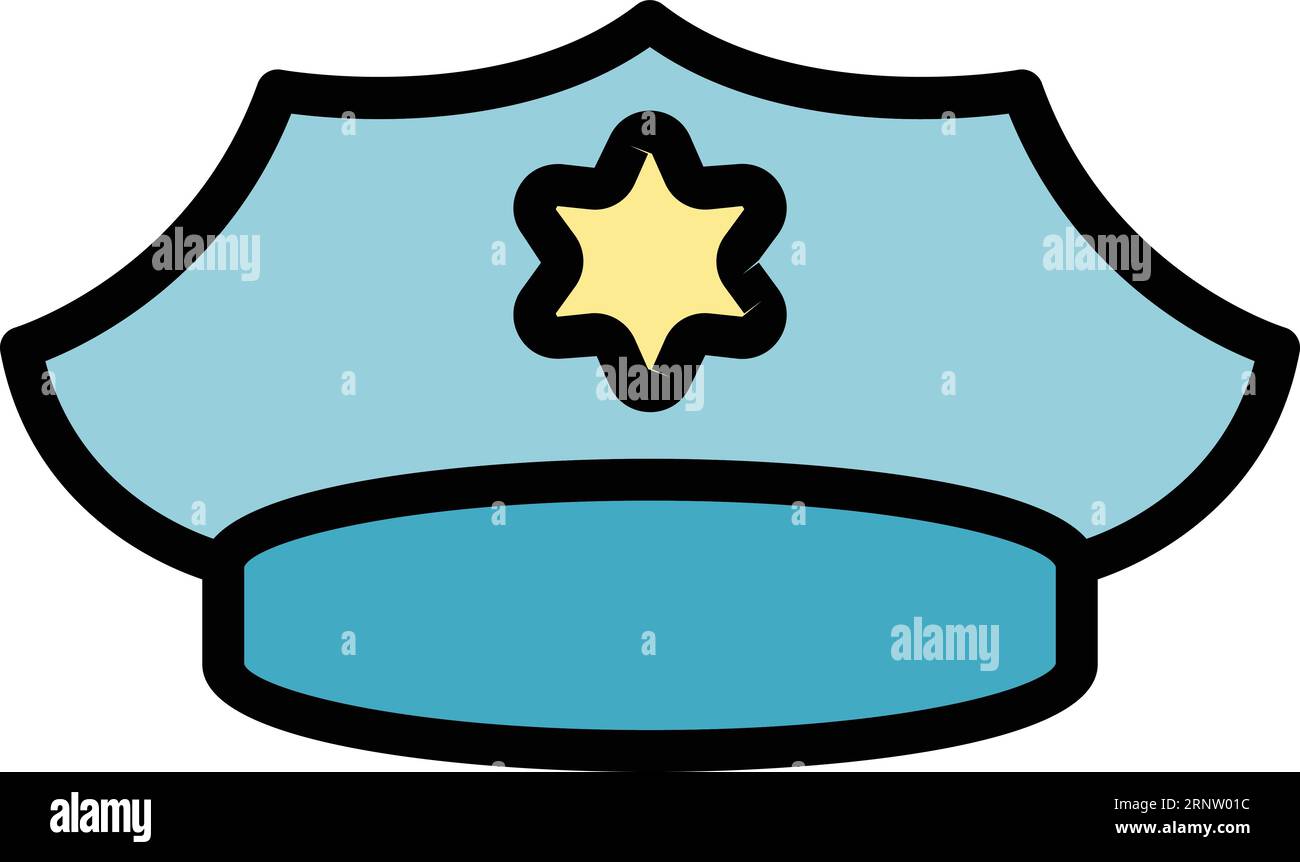 Police officer cap icon outline vector. Road kid. School guard color ...