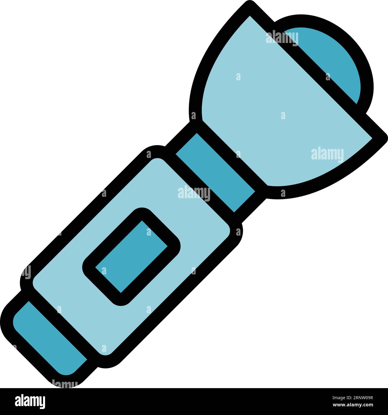 Officer flashlight icon outline vector. Police guard. Traffic salute ...