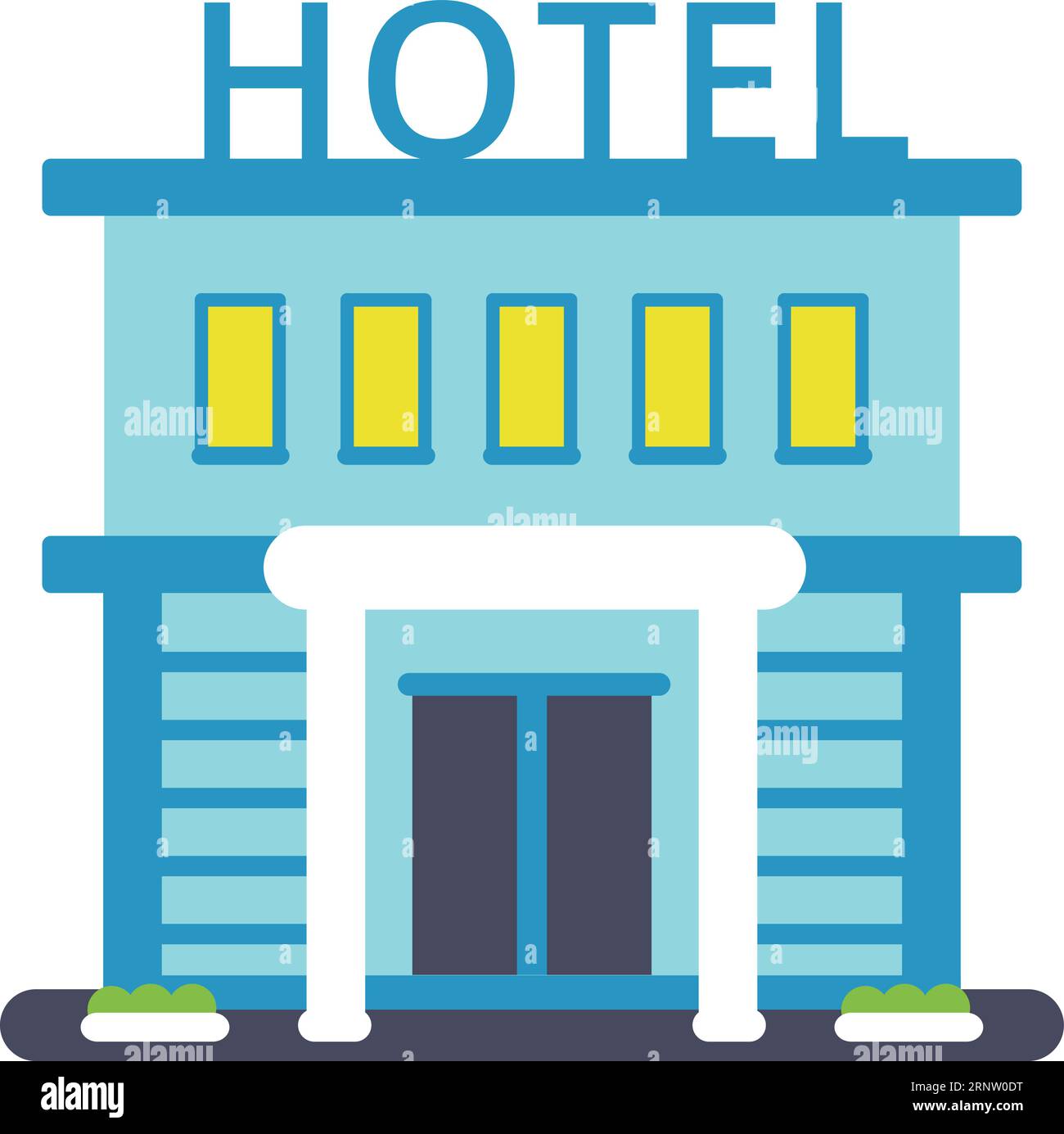 Hotel color icon. Building front. Urban building Stock Vector Image ...