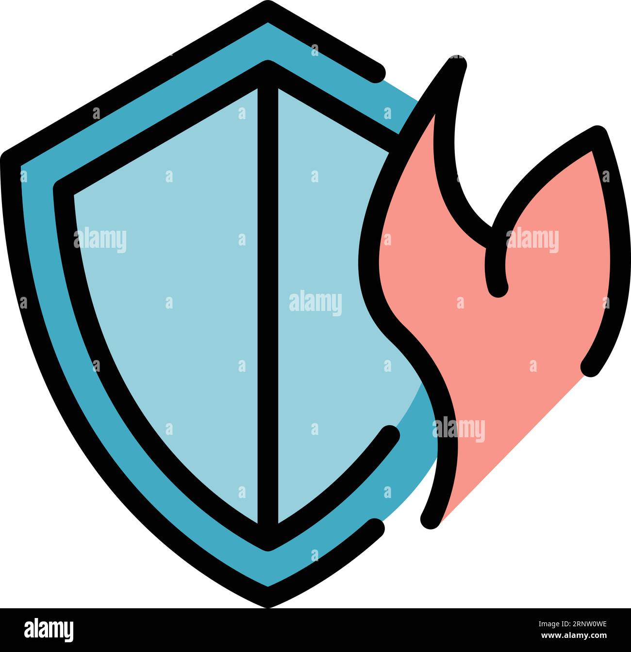 Guard shield icon outline vector. Security school. Officer road color ...
