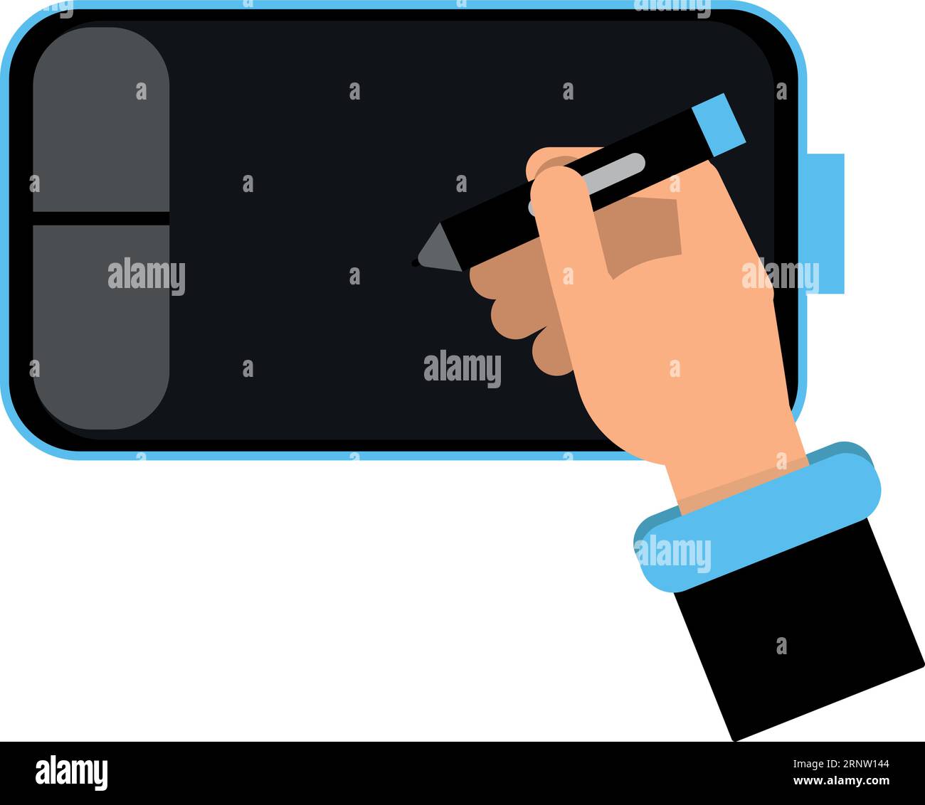 Pen tablet. Hand drawing with stylus. Graphic device Stock Vector Image ...