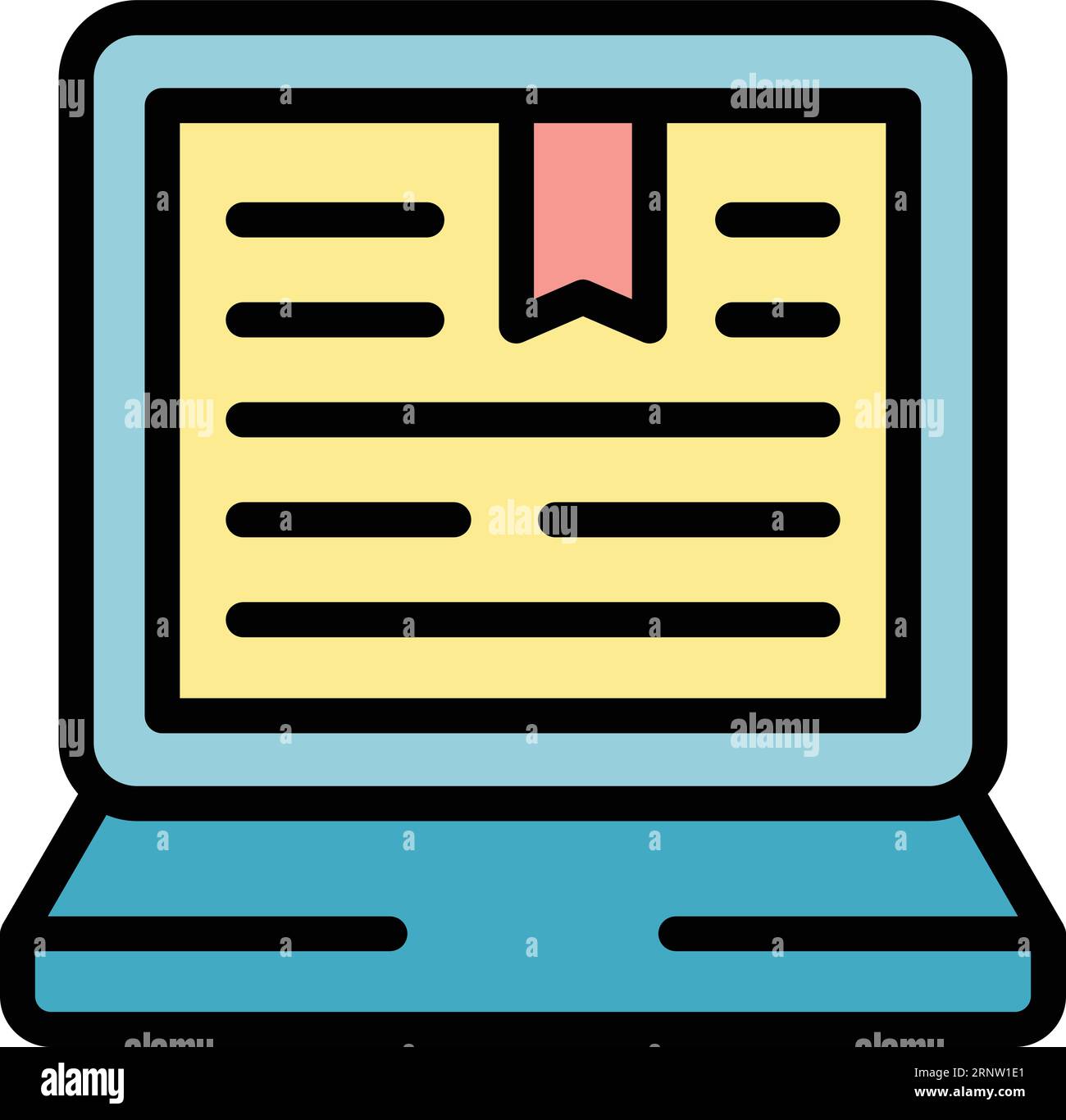 Laptop book icon outline vector. Child education. Classroom disabled ...