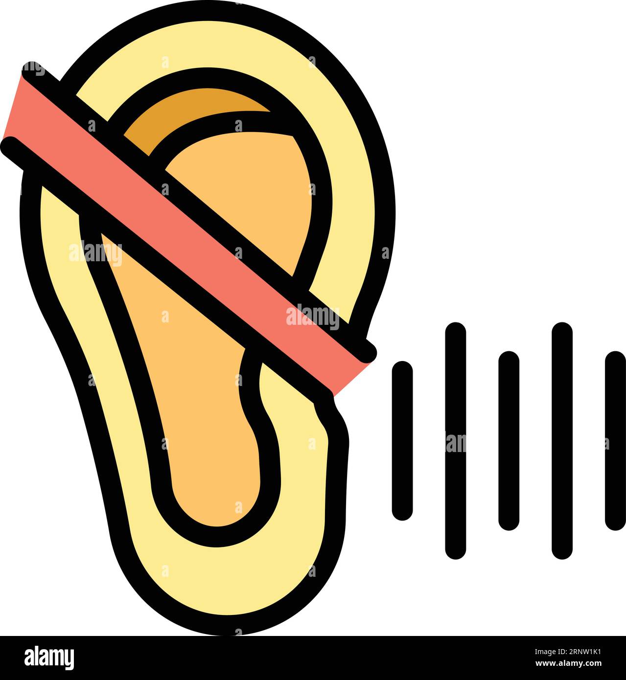 No hearing icon outline vector. Learning school. Child education color ...