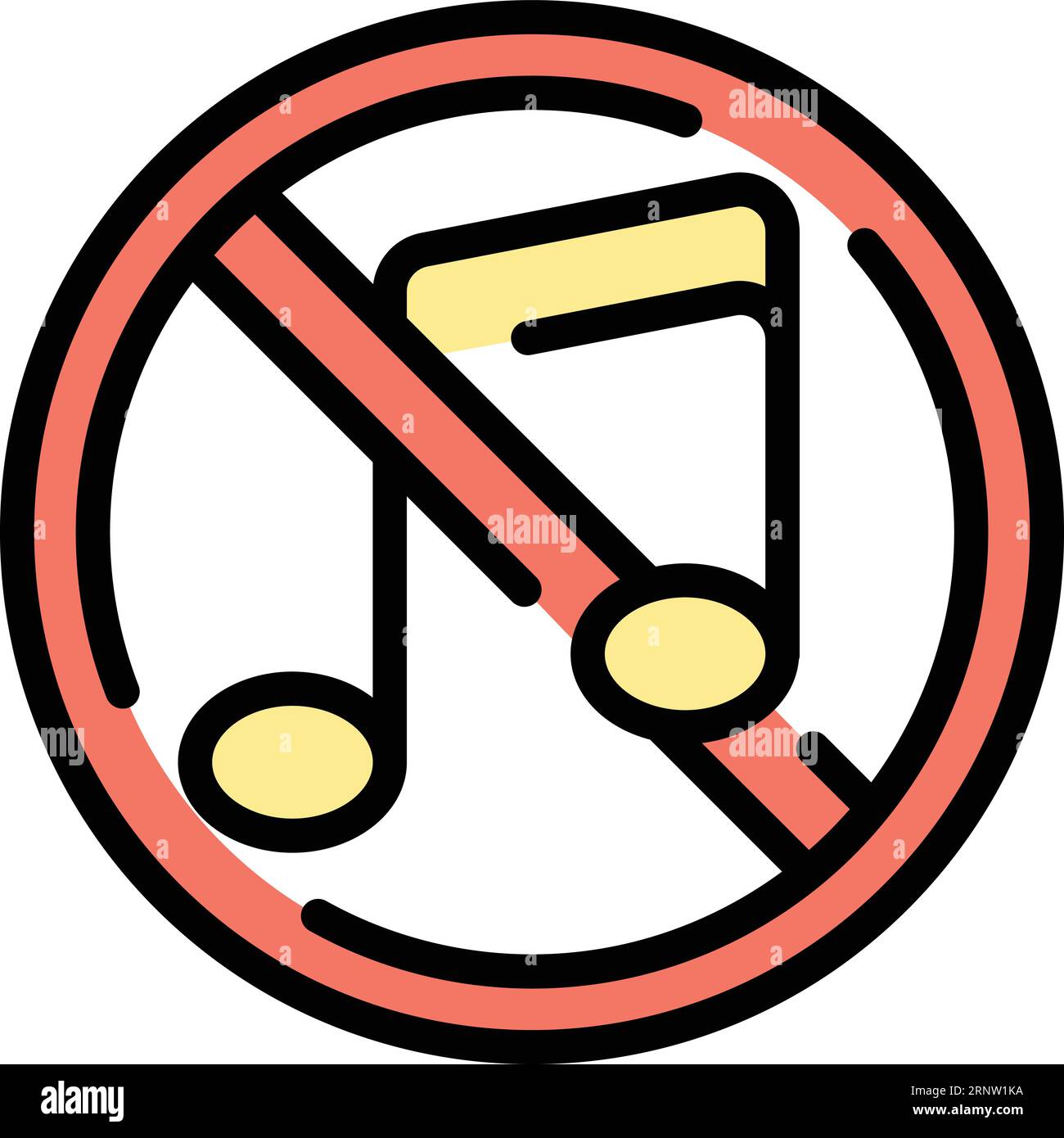No music icon outline vector. School education. Learning study color ... No music icon outline vector. School education. Learning study color ...