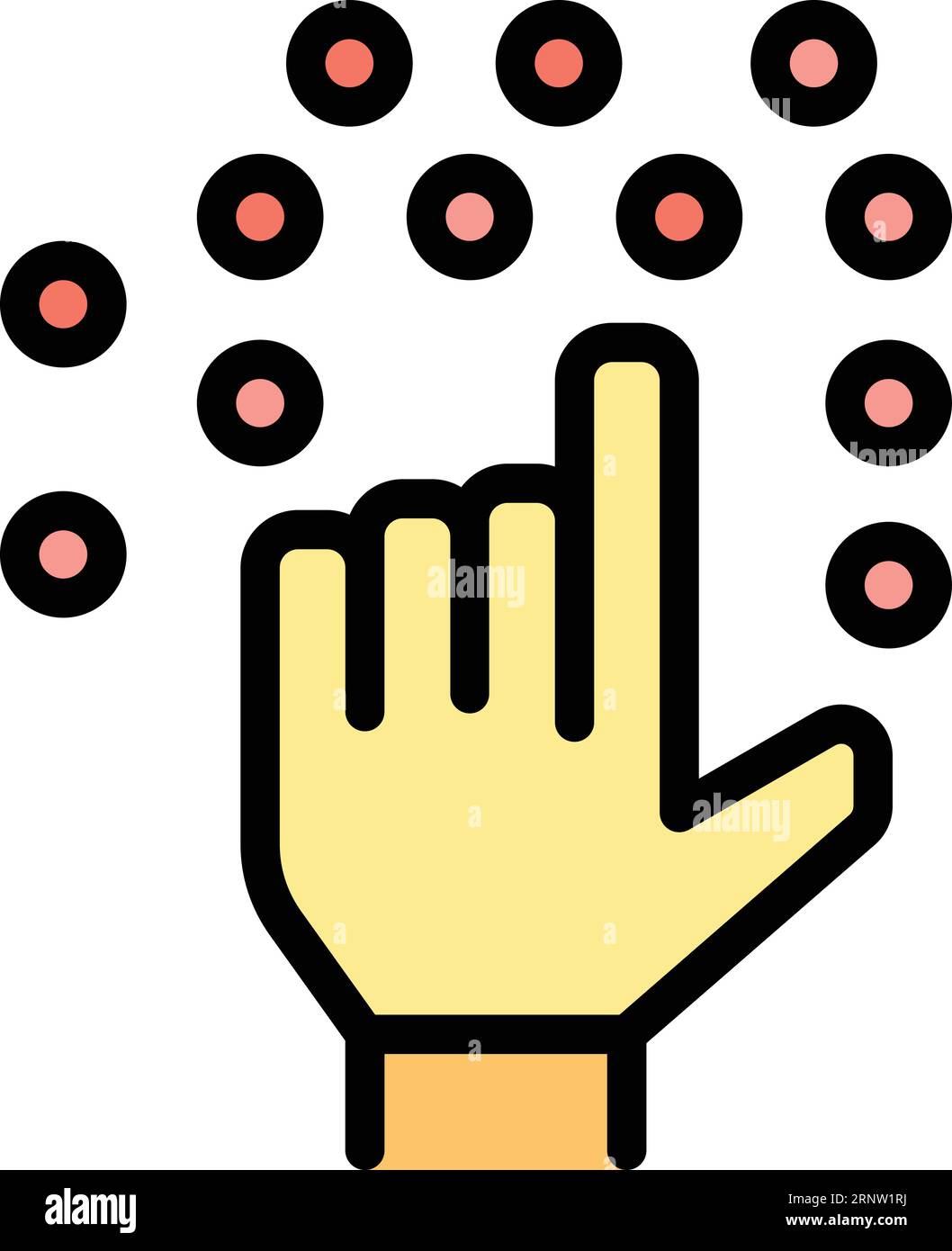 Touch learning icon outline vector. School education. Disabled learn ...