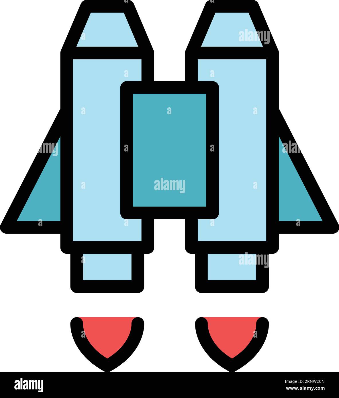 Digital jetpack icon outline vector. Rocket speed. Future skill color ...