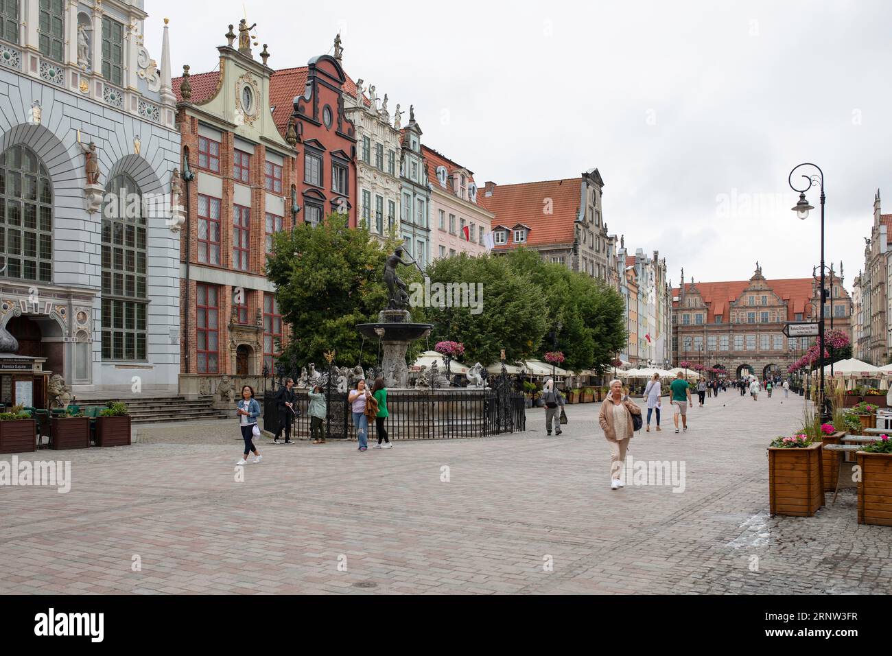 Gdansk, Poland - architecture in the old town. Houses in the main ...