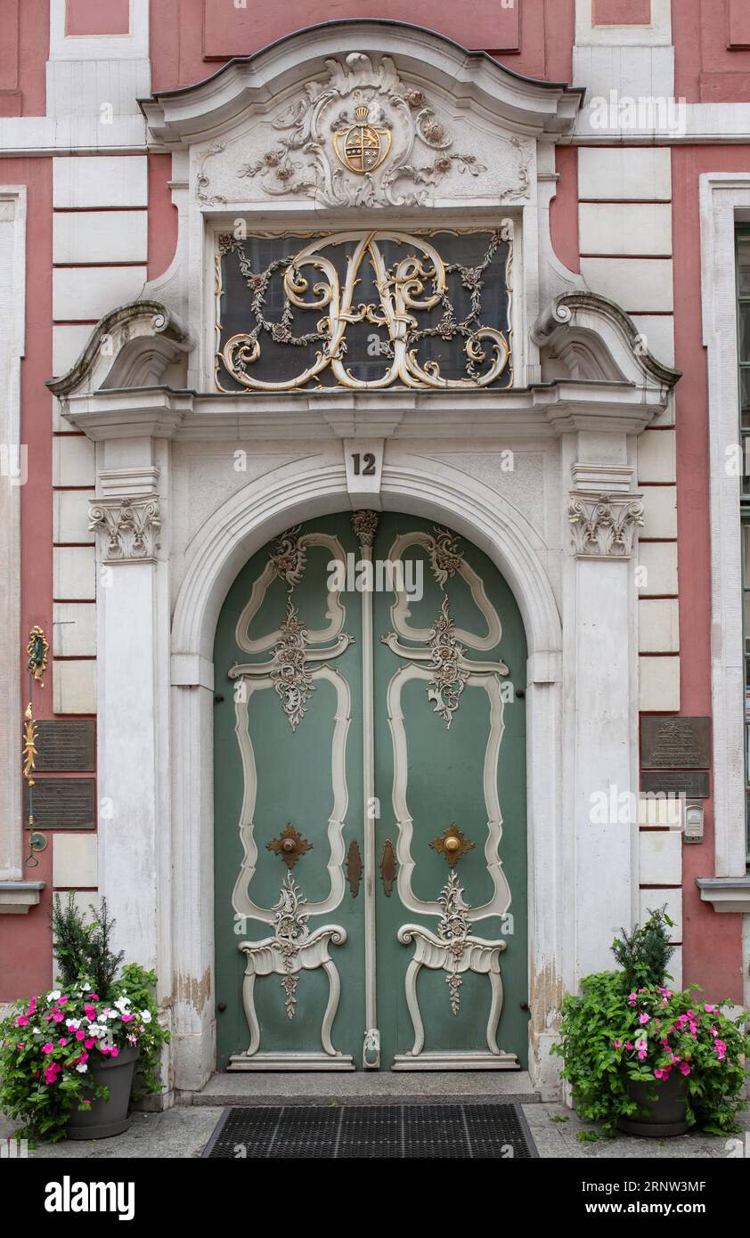 Gdansk, Poland - architecture in the old town. Houses in the main ...