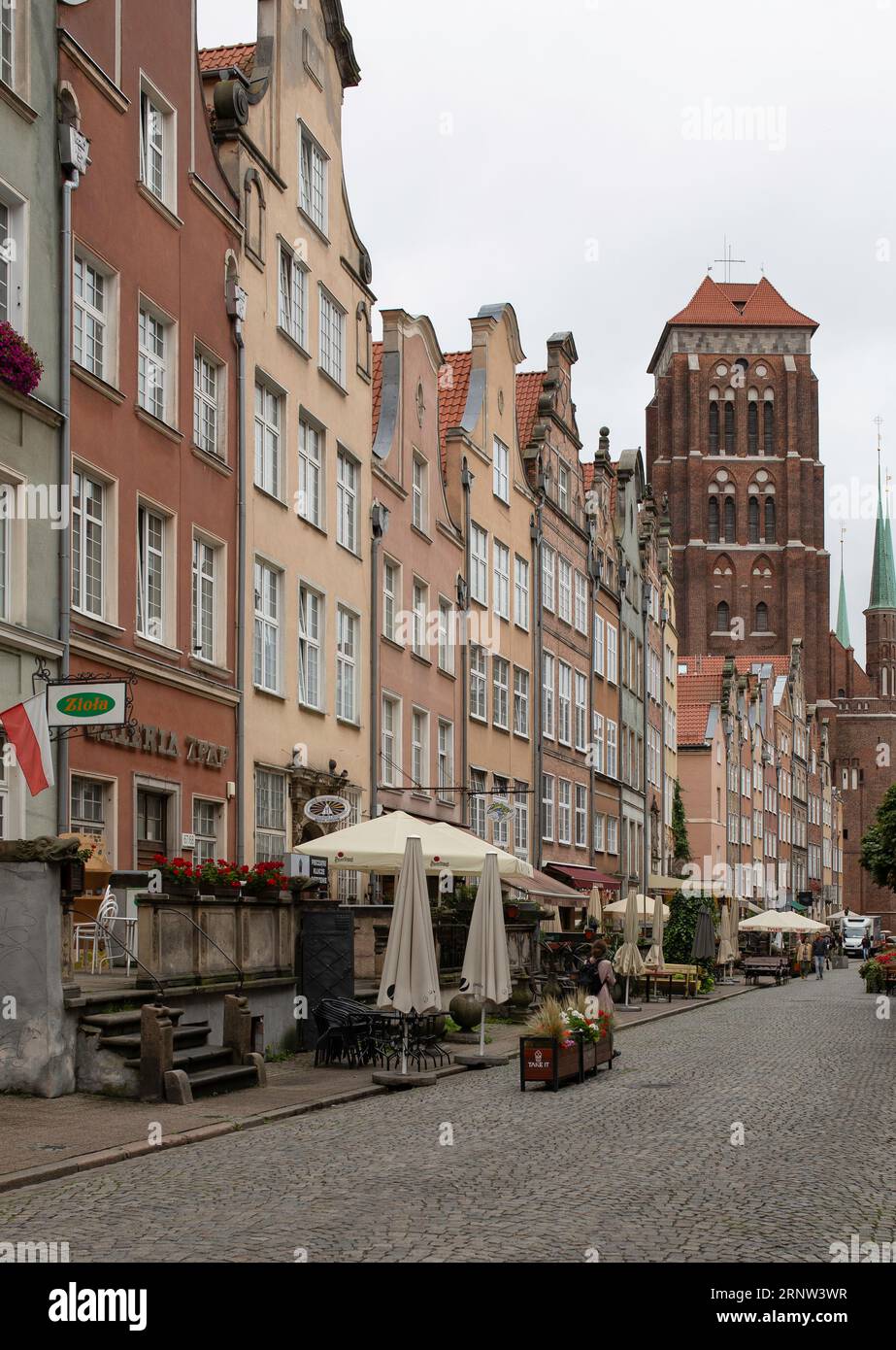 Gdansk, Poland - architecture in the old town. Houses in the main ...