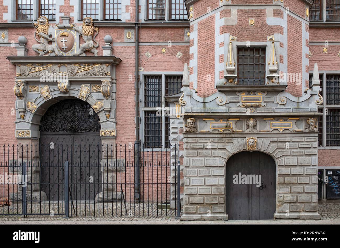 Gdansk, Poland - architecture in the old town. Houses in the main ...