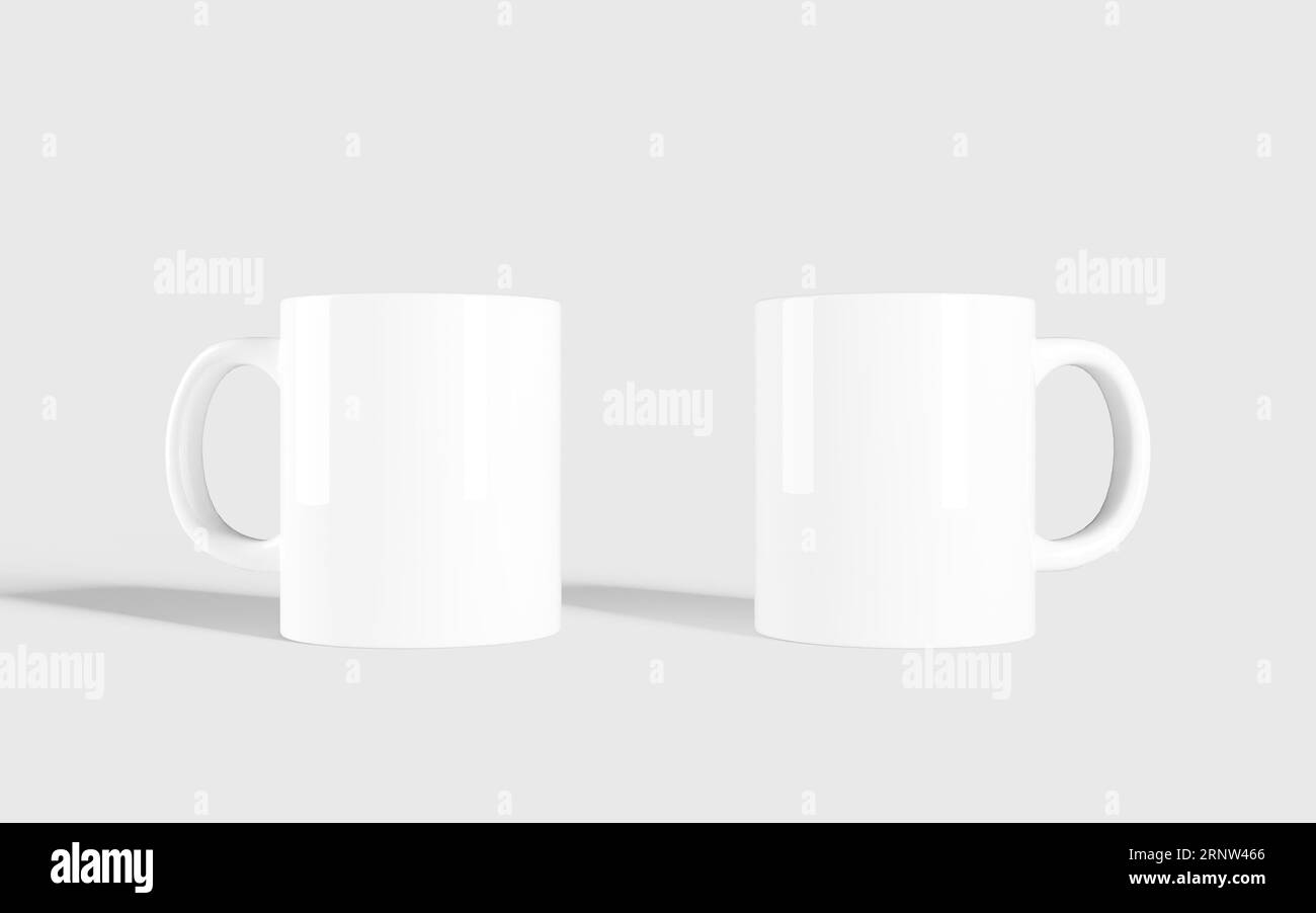 Arrangement of minimalist realistic coffee cups mugs mockup with ...