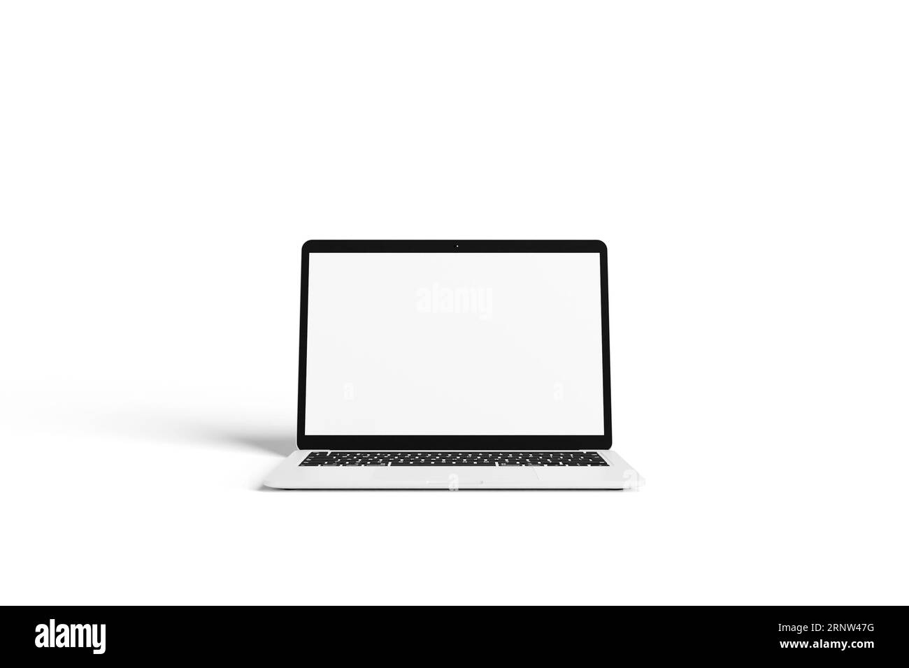 Minimalist laptop screen mockup with pastel color background Stock ...