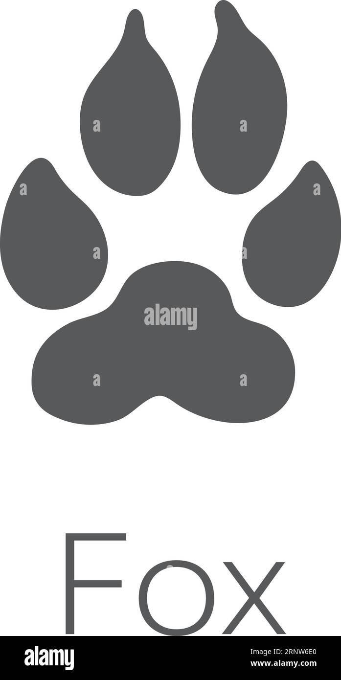 Fox footprint. Forest animal trace. Predator paw Stock Vector Image ...