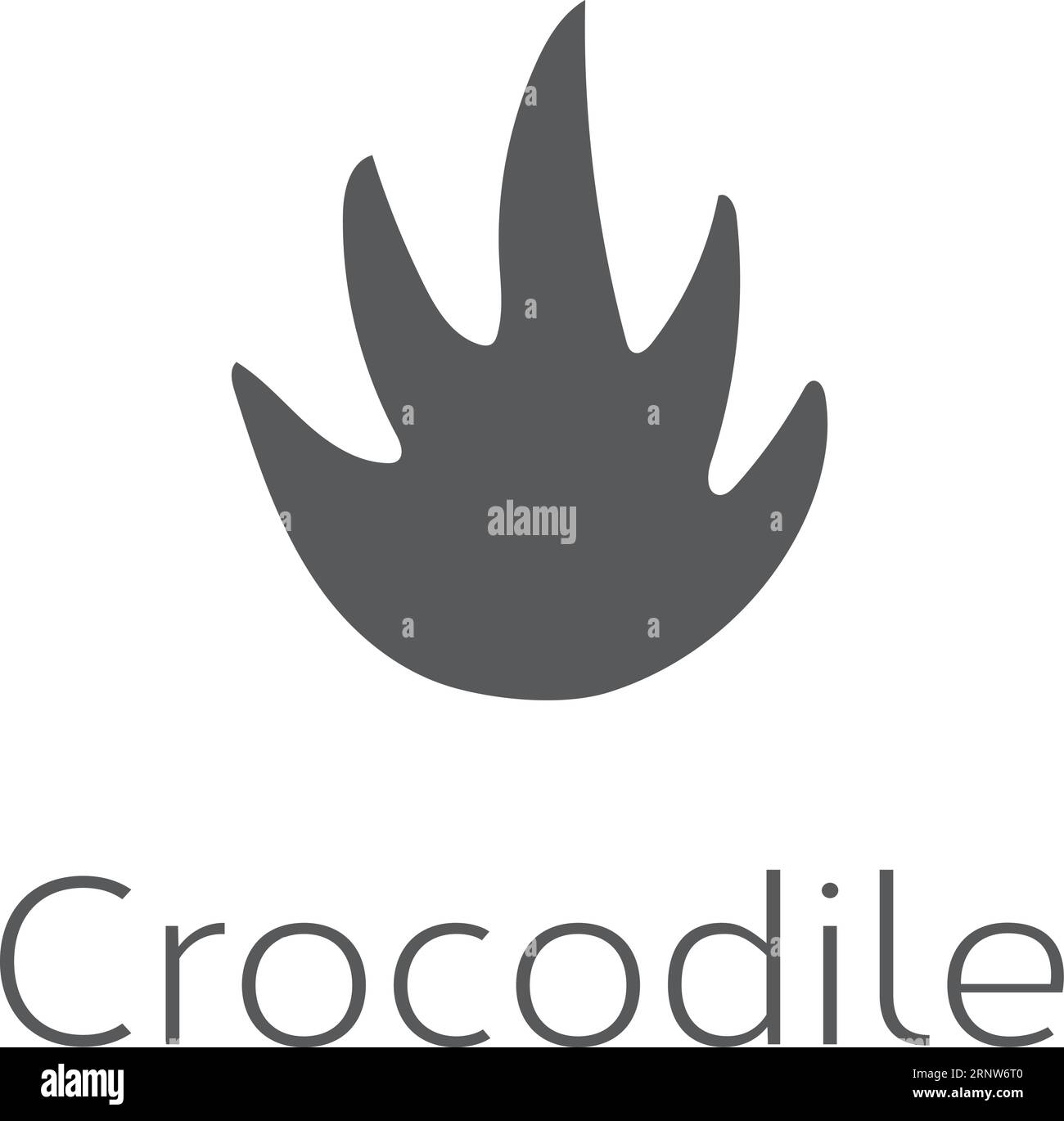 Crocodile footprint. Safari wild animal black mark Stock Vector Image ...