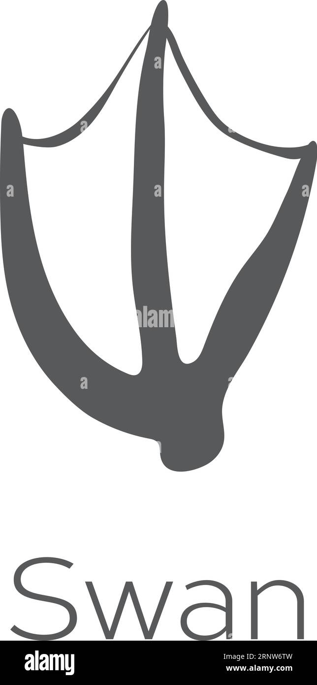 Swan footprint. Bird trace black mark logo Stock Vector Image & Art - Alamy