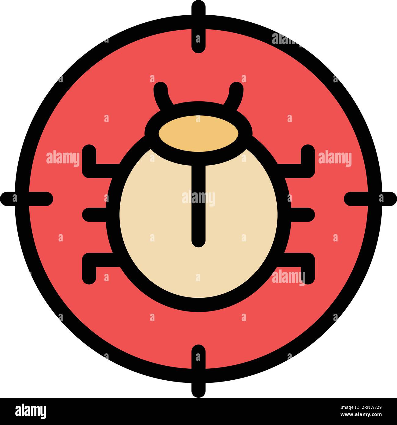 Bug detection icon outline vector. Online security. Mobile protocol ...