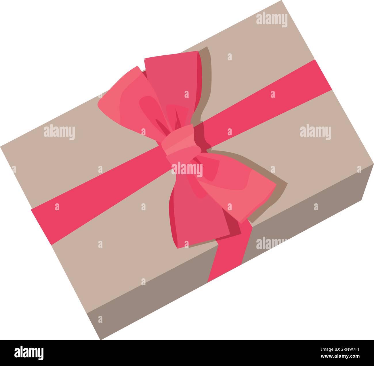 Gift box with pink bow. Present cartoon icon Stock Vector Image & Art ...