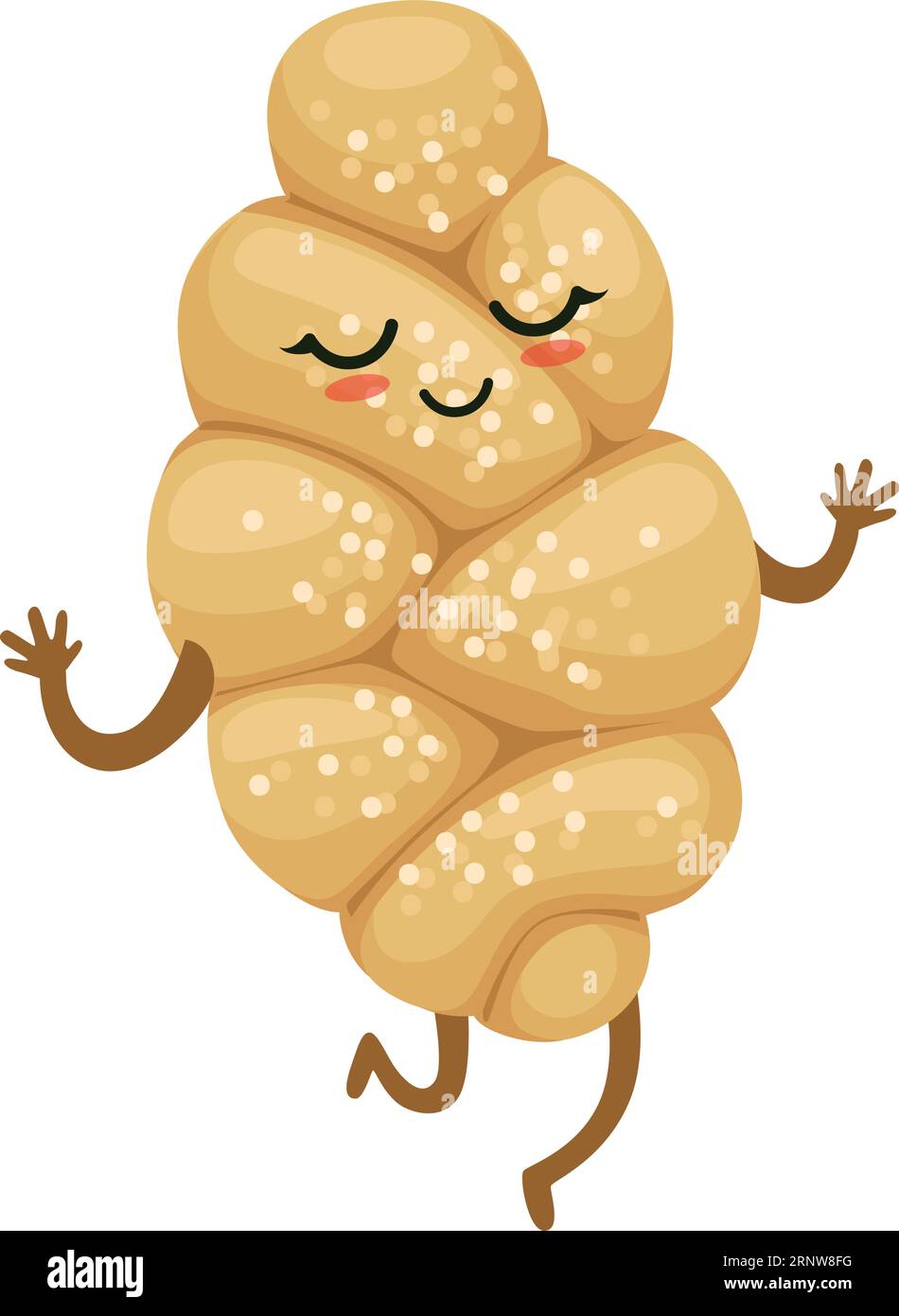 Challah Cartoon Bakery Mascot Funny Bread Character Stock Vector Image