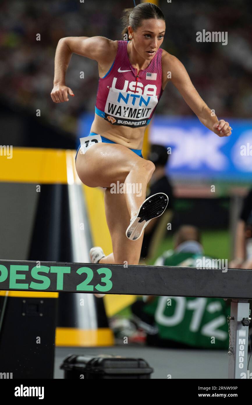 Courtney Wayment of the USA competing in the women’s 3000m steeplechase ...