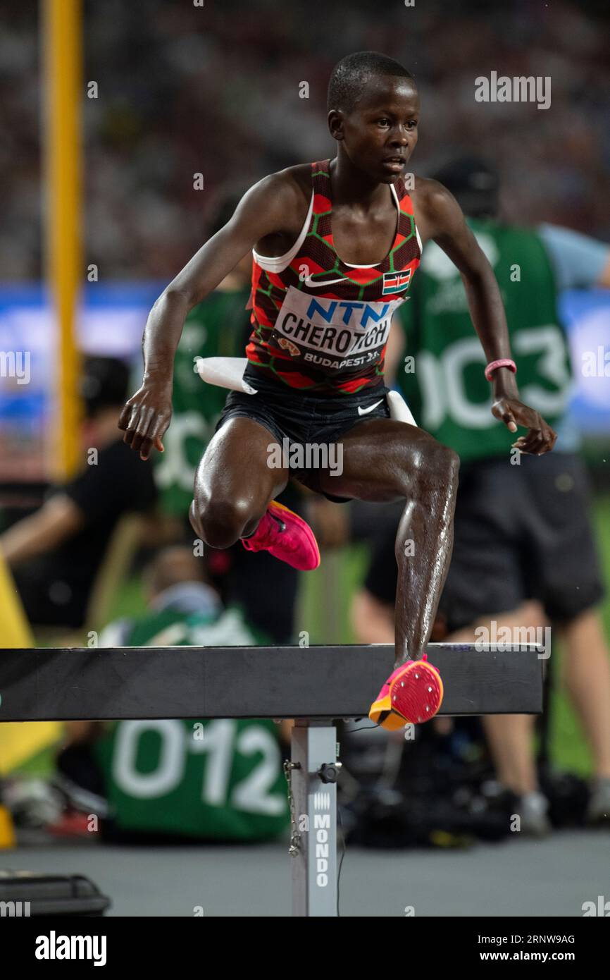 Faith Cherotich of Kenya competing in the women’s 3000m steeplechase on day nine at the World ...