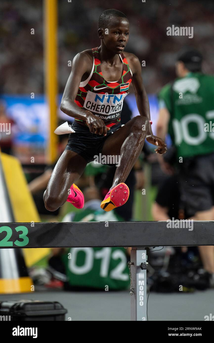 Faith Cherotich of Kenya competing in the women’s 3000m steeplechase on ...