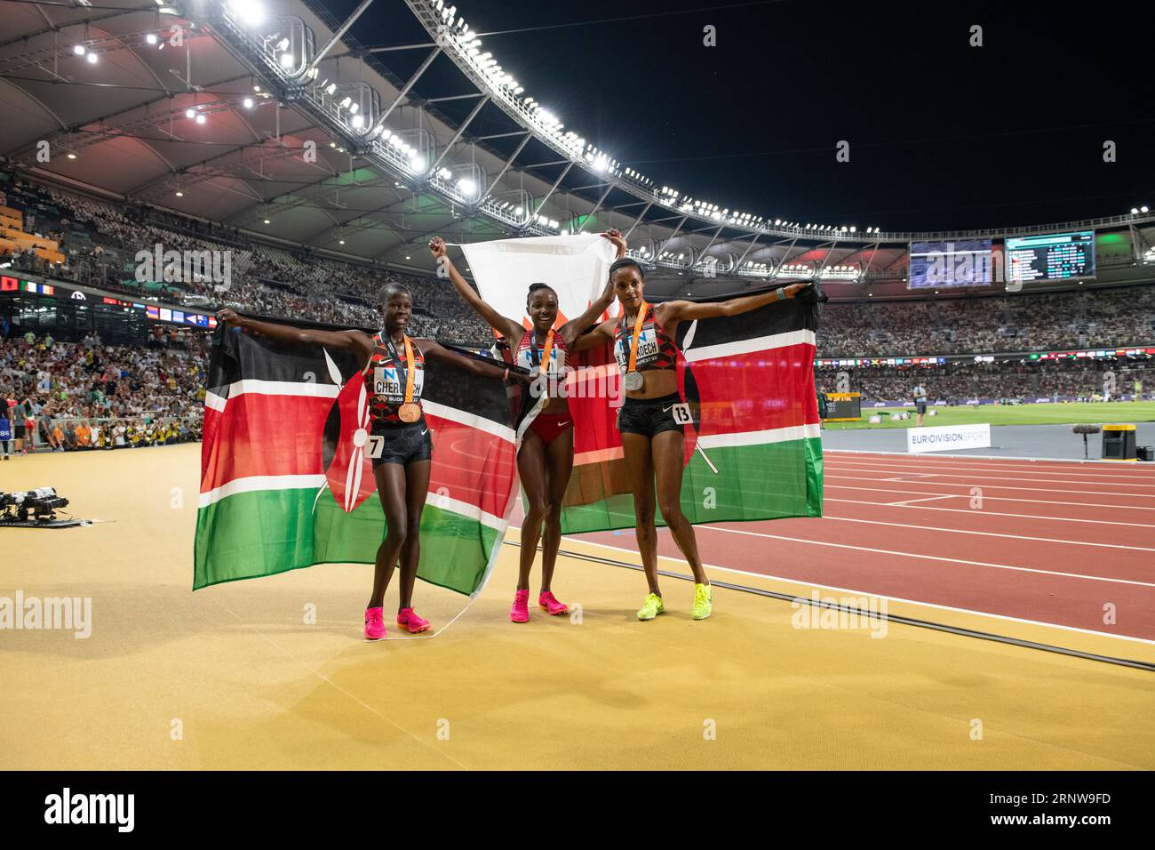 Beatrice Chepoech, Winfred Yavi and Faith Cherotich celebrate after ...