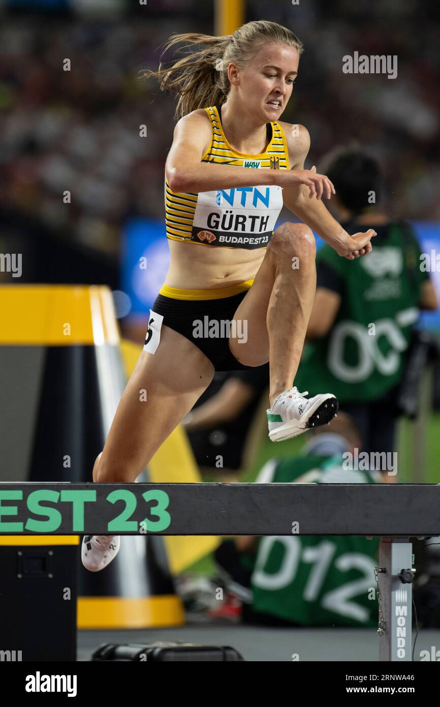 Olivia Gurth of Germany competing in the women’s 3000m steeplechase on ...