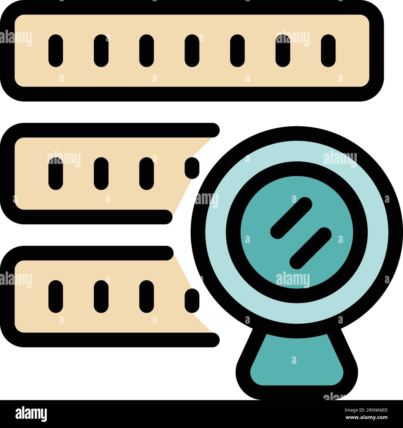 Server safety icon outline vector. Online security. Online system color ...