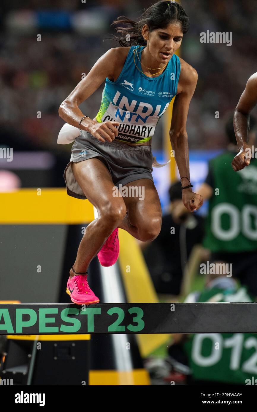 Parul Chaudhary of India competing in the women’s 3000m steeplechase on ...