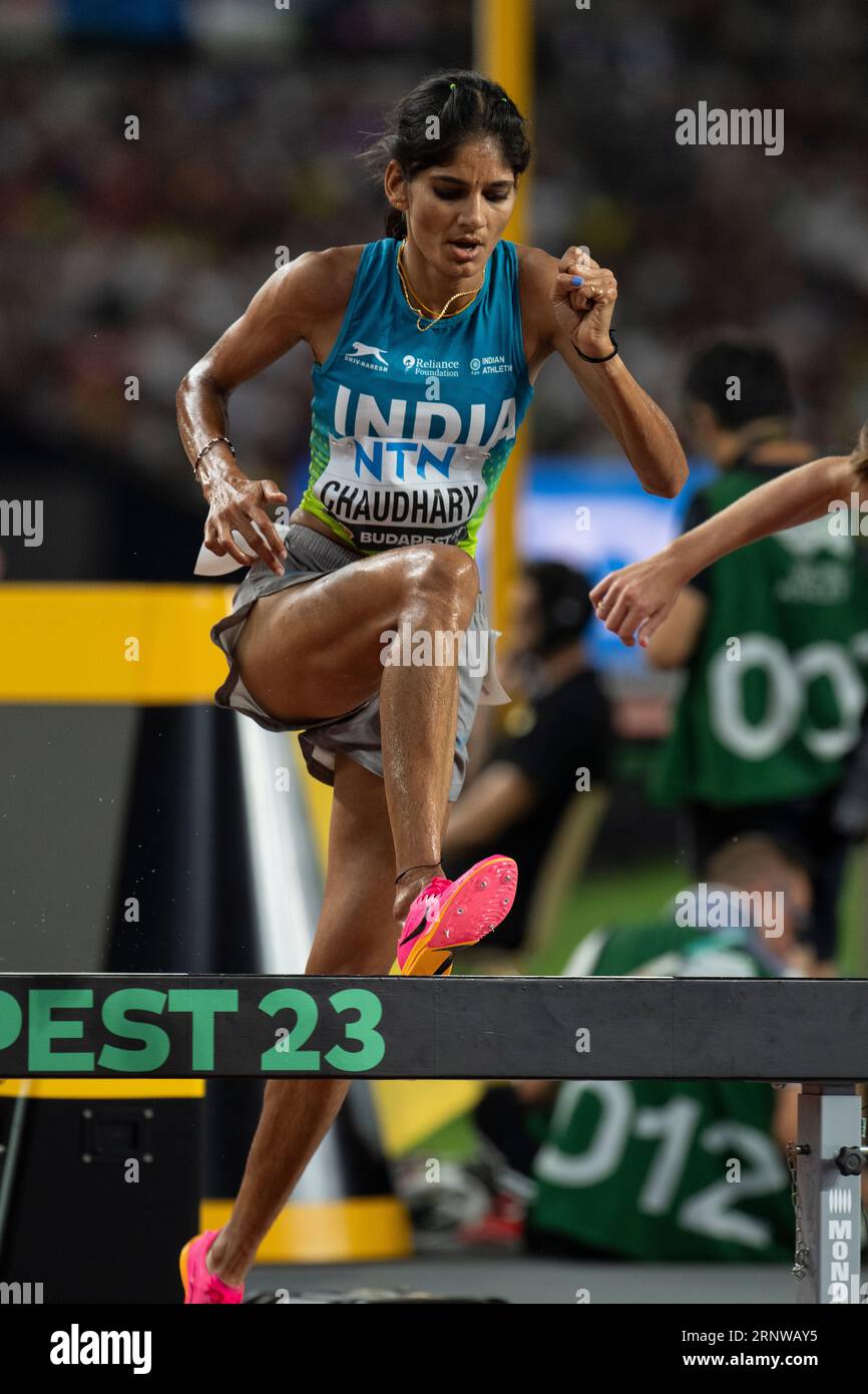 Parul Chaudhary of India competing in the women’s 3000m steeplechase on ...