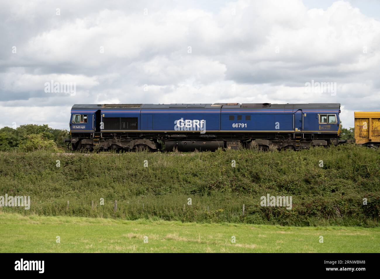GBRf class 66 diesel locomotive No. 66791 pulling a freight train ...