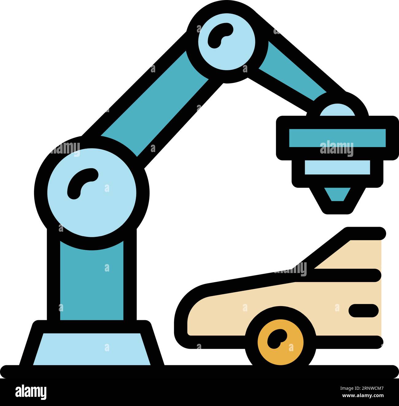 Car print robot icon outline vector. Vehicle printer. Engine brake ...