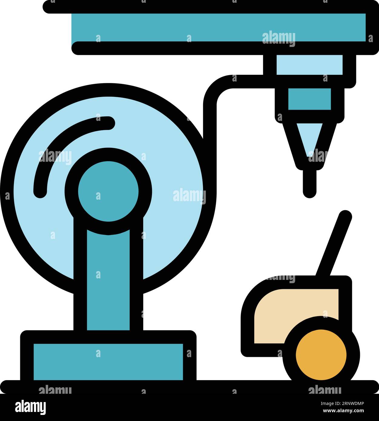 3d car printer roll icon outline vector. Print vehicle. Engine brake ...